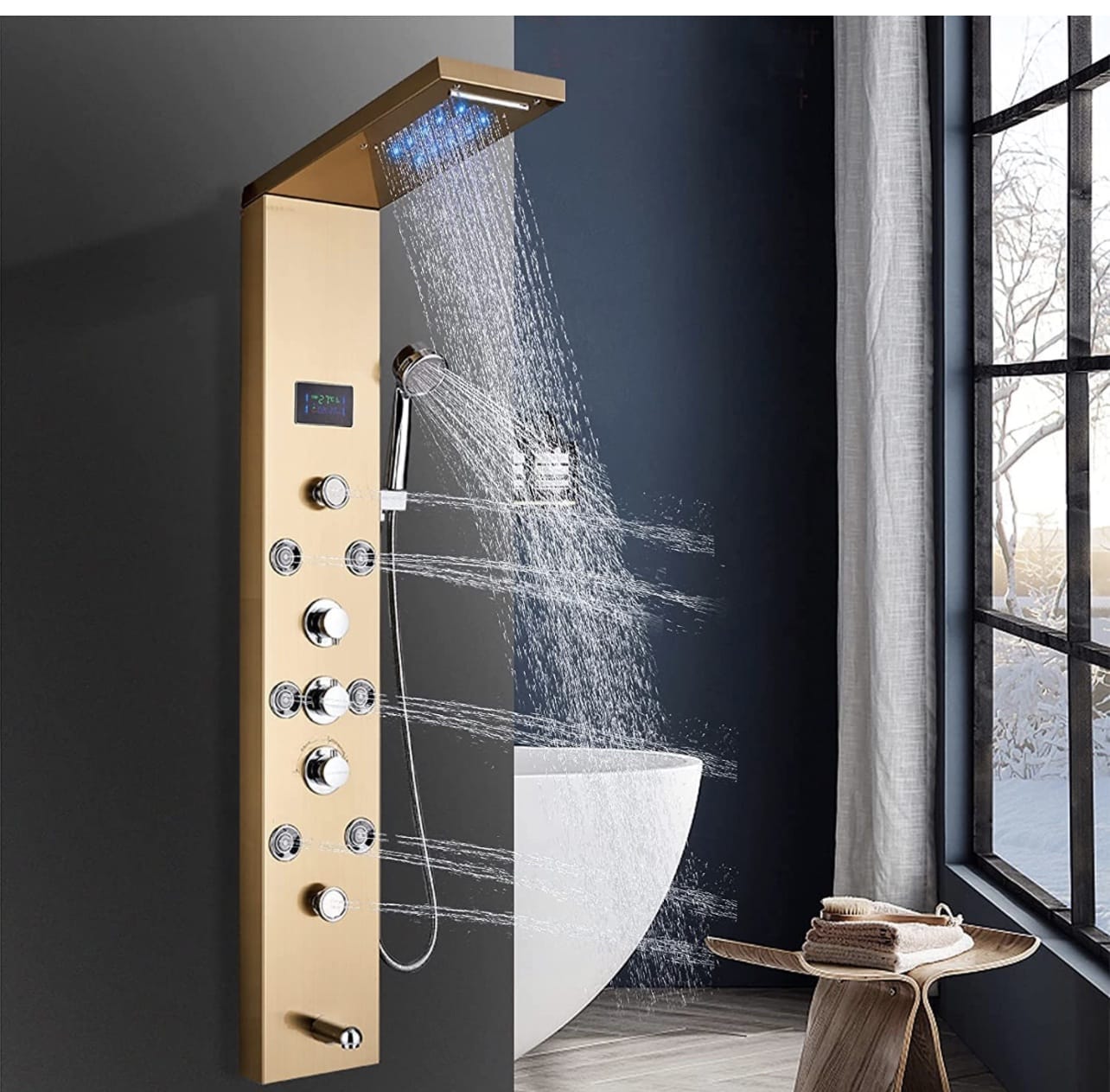 RUBY CANADA Shower Panel System with Down Spout